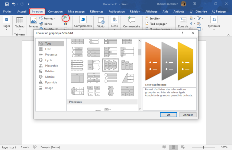 Insérer des images, formes, diagrammes dans un document Word • PEI