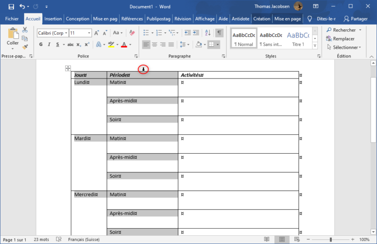 Bien utiliser les tableaux dans Word • PEI